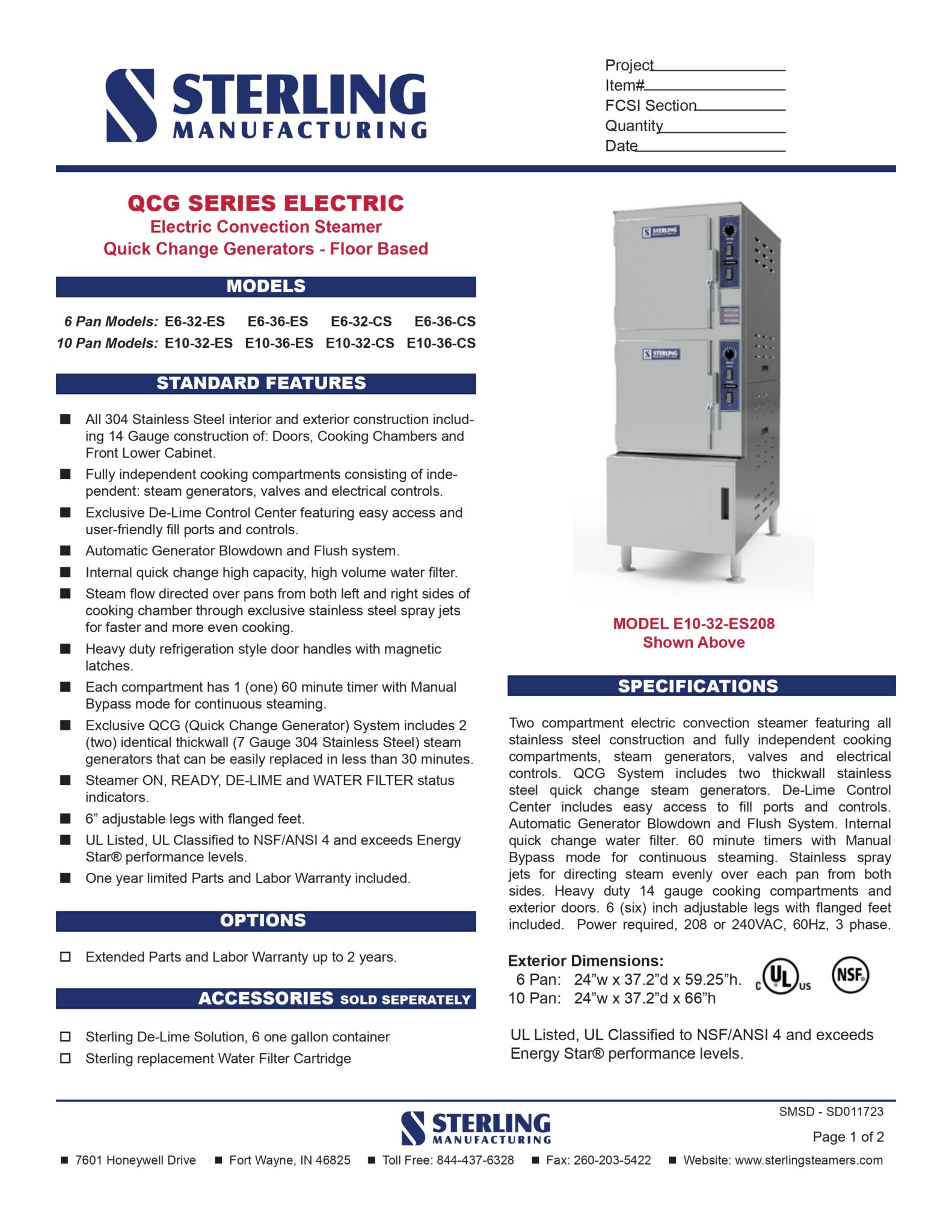 QCG Series Steamers In Fort Wayne - Sterling Manufacturing