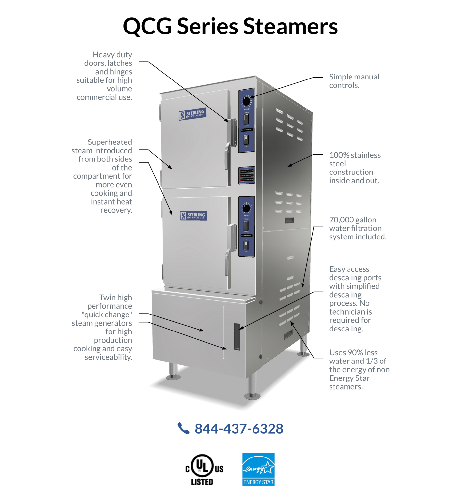 QCG Series Steamers In Fort Wayne - Sterling Manufacturing